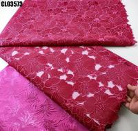 China Milan Fashion African Cord Lace Chiffon Embroidery fabric Nigerian Guipure Lace  water-soluble embroidery wedding bridal dress for sale