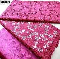 China Milan Fashion African Cord Lace Chiffon Embroidery fabric Nigerian Guipure Lace  water-soluble embroidery wedding bridal dress for sale