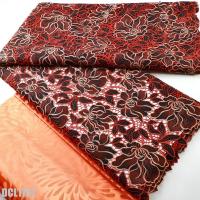 China fashion fabric african attire soft and nice silk african design for lady bridal lace wedding dress embroidery indones for sale