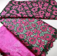 China New fashion  African Cord Lace Fabric Chiffon Embroidery Nigerian Guipure Lace  water-soluble embroidery wedding bridal dress for sale
