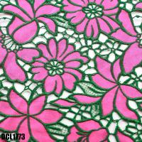 China New fashion  African Cord Lace Fabric Chiffon Embroidery Nigerian Guipure Lace  water-soluble embroidery wedding bridal dress for sale