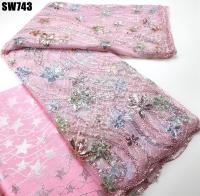 China Lace European Fashion Gold Sequins French Embroidery Wedding Dress African Fabric for sale