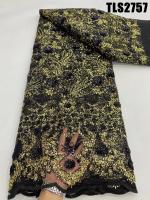 China Nigerian Wedding Party Dress African Sequin Lace Fabric Multi Color Net Embroidery Tulle for sale