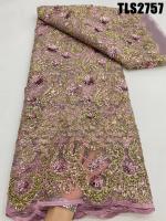 China Nigerian Wedding Party Dress African Sequin Lace Fabric Multi Color Net Embroidery Tulle for sale