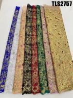 China Nigerian Wedding Party Dress African Sequin Lace Fabric Multi Color Net Embroidery Tulle for sale