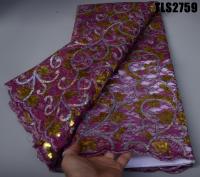 China African Sequins Lace Fabric Multi color Net Embroidery Tulle Lace Fabric For Nigerian Wedding Party Dress for sale