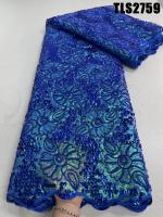 China African Sequins Lace Fabric Multi color Net Embroidery Tulle Lace Fabric For Nigerian Wedding Party Dress for sale