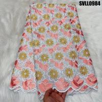 China Senegal Dress African Lace Fabric Unique Polyester Voile Fabric for Women's Clothing for sale