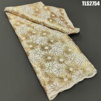 China Stunning Lilac Sequins Lace Fabric for French Embroidery Wedding Dress and Garment for sale