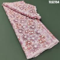 China Stunning Lilac Sequins Lace Fabric for French Embroidery Wedding Dress and Garment for sale