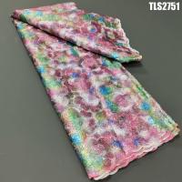 China 3D Feathers Decoration African Lace Fabric for Party Dress and 2023 Wedding Dress for sale