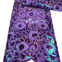 China Multi Color Cord Lace Embroidery Net Tulle Fabric for French Wedding Dress 50/52
