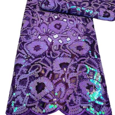 China Multi Color Cord Lace Embroidery Net Tulle Fabric for French Wedding Dress 50/52