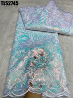 China Multi Color Cord Lace Embroidery Net Tulle Fabric for French Wedding Dress 50/52