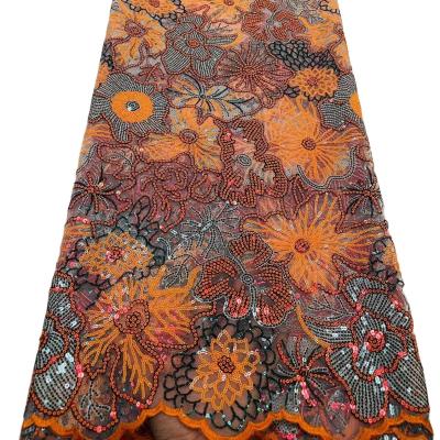 China 2023 High Quality Friendly lace with sequins fabric selling for african market for sale