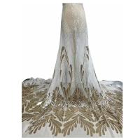 China Fancy Sequin Embroidery Mesh French African Lace Fabric for Formal Dress Abaya Dubai for sale