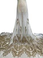 China Fancy Sequin Embroidery Mesh French African Lace Fabric for Formal Dress Abaya Dubai for sale