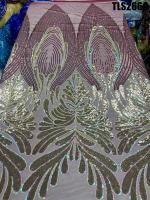 China Fancy Sequin Embroidery Mesh French African Lace Fabric for Formal Dress Abaya Dubai for sale