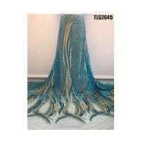 China New Arrival Quality Fancy Sequin Embroidery Mesh French African Lace Fabric For Formal Dress Abaya Dubai for sale