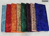 China New Arrival Quality Fancy Sequin Embroidery Mesh French African Lace Fabric For Formal Dress Abaya Dubai for sale