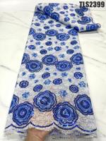 China Ceremony Sequin Embroidery Mesh French African Lace Fabric For Formal Dress Abaya Dubai for sale