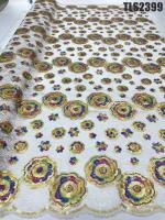 China Ceremony Sequin Embroidery Mesh French African Lace Fabric For Formal Dress Abaya Dubai for sale