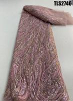 China New Arrival Quality Fancy Sequin Embroidery Mesh French African Lace Fabric For Formal Dress Abaya Dubai for sale