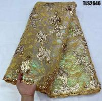 China Fancy Sequin Embroidery Mesh French African Lace Fabric for Ceremony Dress Abaya Dubai for sale