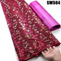 China New Arrival Quality Fancy Sequin Embroidery Mesh French African Lace Fabric For Formal Dress Abaya Dubai for sale