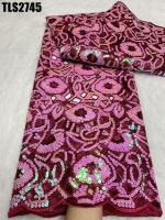 China 2023 Latest fashion tulle  lace with sequin fabric selling for African market for sale
