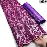 China New style  colorful clothing dubai sequins lace african lace for wedding boubou senegalais for sale
