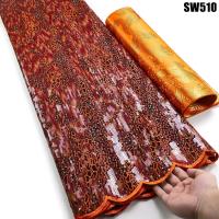 China New style  colorful clothing dubai sequins lace african lace for wedding boubou senegalais for sale