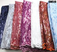 China New style  colorful clothing dubai sequins lace african lace for wedding boubou senegalais for sale