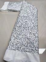 China Hot selling embroidered black tulle net sequins lace african fabric Austria french lace wedding dress velvet lace party fabric for sale