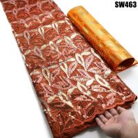 China Multi Color Cord Lace for Garment Decoration Nigerian Sequins Embroidery Net Tulle Lace for sale