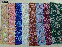 China TLS2738 embroidery fabric sequins lace home textile fabric for clothing for sale