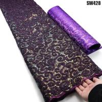 China 2023 Sequins lace french mesh net lace  wedding dress sew dress for bridal party lace fabric for sale