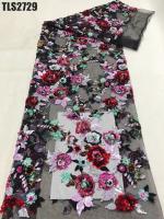 China Supoo High quality Mesh Embroidered African Lace Fabric Sequins sequins lace for party for sale