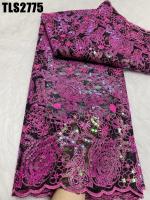 China Hot sale Fancy Design New Double net Lace Fabric Sequin Tulle Glitter Sequin Fabric Mesh lace for sale