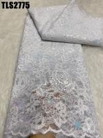 China Hot sale Fancy Design New Double net Lace Fabric Sequin Tulle Glitter Sequin Fabric Mesh lace for sale