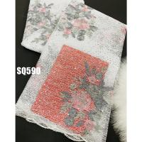 China Hot sale Fancy Design New Double net Lace Fabric Sequin Tulle Glitter Sequin Fabric Mesh lace for sale