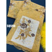 China Hot sale Fancy Design New Double net Lace Fabric Sequin Tulle Glitter Sequin Fabric Mesh lace for sale