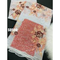 China Hot sale Fancy Design New Double net Lace Fabric Sequin Tulle Glitter Sequin Fabric Mesh lace for sale