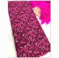 China 2019 Nigeria Best selling emerald green flowers embroidery sarees african tulle net lace fabric for party dress for sale