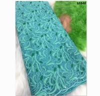 China 2019 Nigeria Best selling emerald green flowers embroidery sarees african tulle net lace fabric for party dress for sale