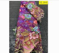 China 2020 Nigeria tulle lace fabric/net lace embroidery rose flower with beaded and rhinestones fabric for party dress for sale
