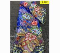 China 2020 Nigeria tulle lace fabric/net lace embroidery rose flower with beaded and rhinestones fabric for party dress for sale
