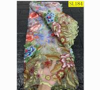 China 2020 Nigeria tulle lace fabric/net lace embroidery rose flower with beaded and rhinestones fabric for party dress for sale
