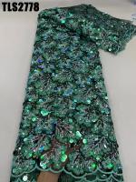China Hot selling 2023  tulle lace fabric african lace nigerian sequins lace french fabric Senegal dress for party for sale