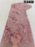 China Cheap tulle lace french net bridal wedding dress african lace fabric for party ladies dress tulle lace with sequins for sale